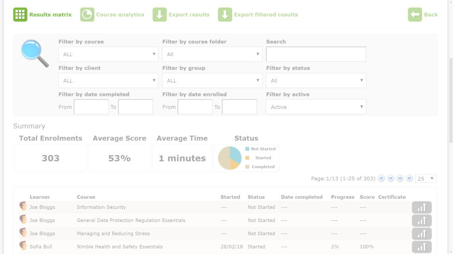 How to review learners' progress using the results matrix – Nimble ...