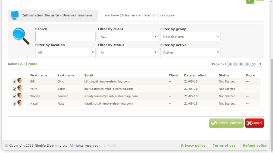 How to unenrol learners from a course – Nimble Elearning