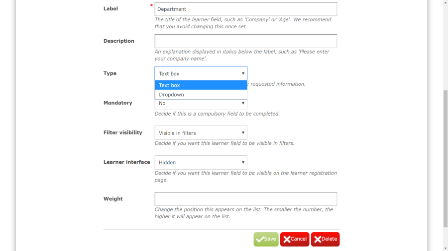 How to set up learner fields – Nimble Elearning
