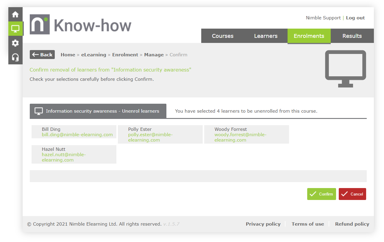 How to unenrol learners from a course – Nimble Elearning