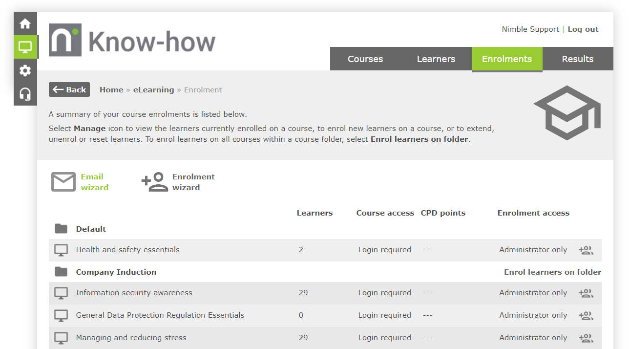 How to send reminders to learners using the email wizard – Nimble Elearning
