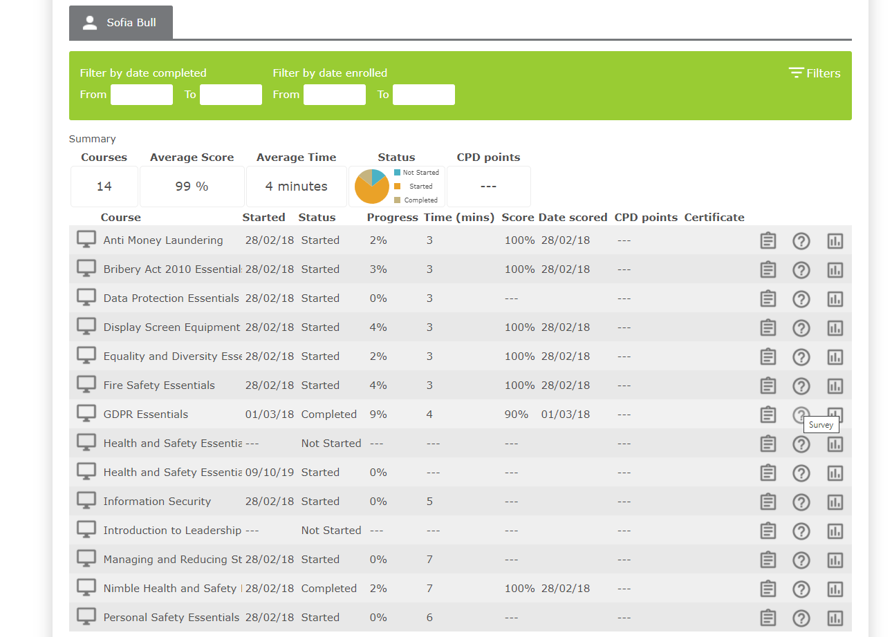 How to view a learner’s assessment analytics – Nimble Elearning