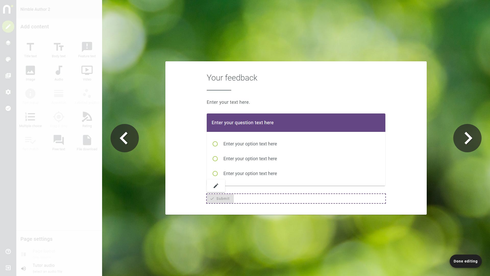 How to add a survey – Nimble Elearning